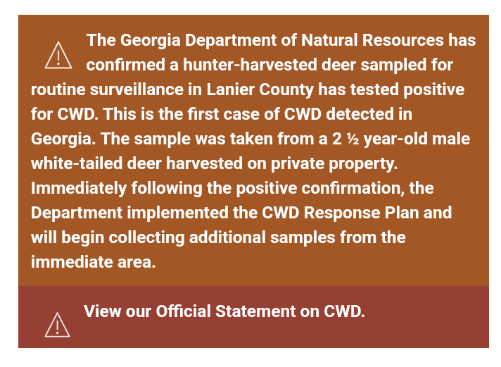 NOTICE: First case of Chronic Wasting Disease in deer found in Lanier ...