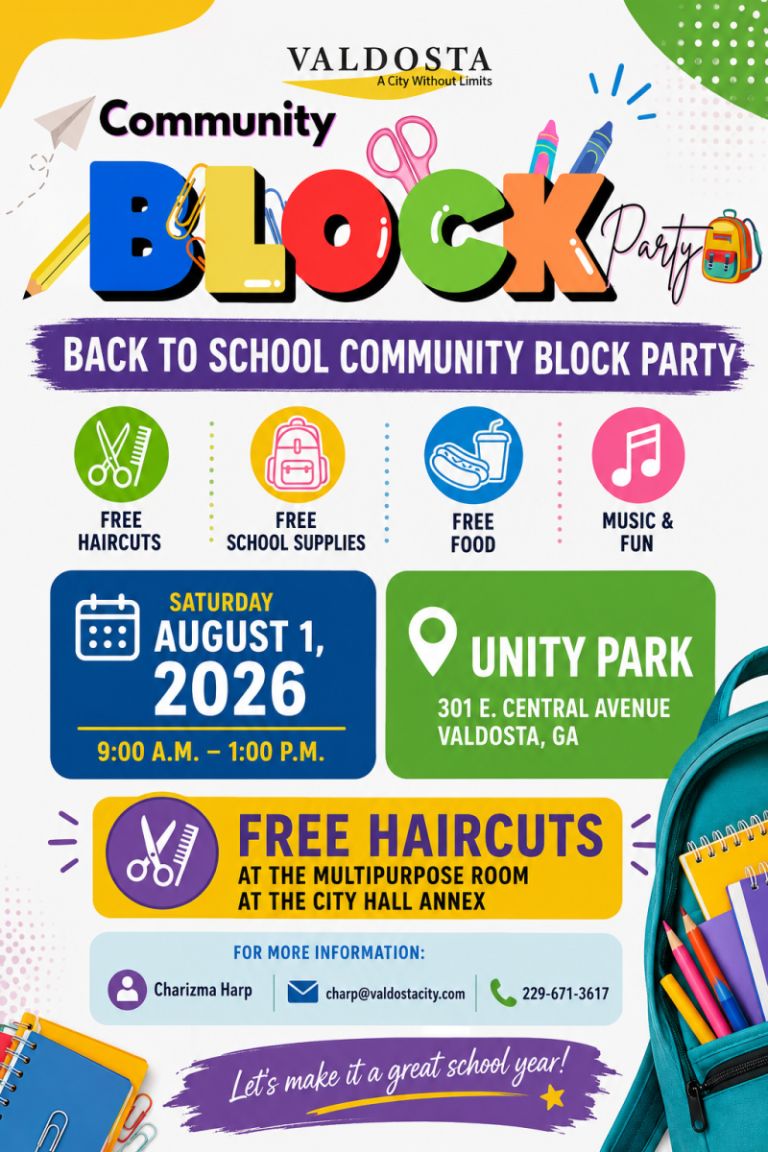 City of Valdosta Invites Community to Annual Back to School Community ...